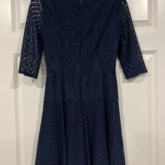 Tahari | Dresses | Tahari Lace Navy Blue Dress Size 2p | Poshmark